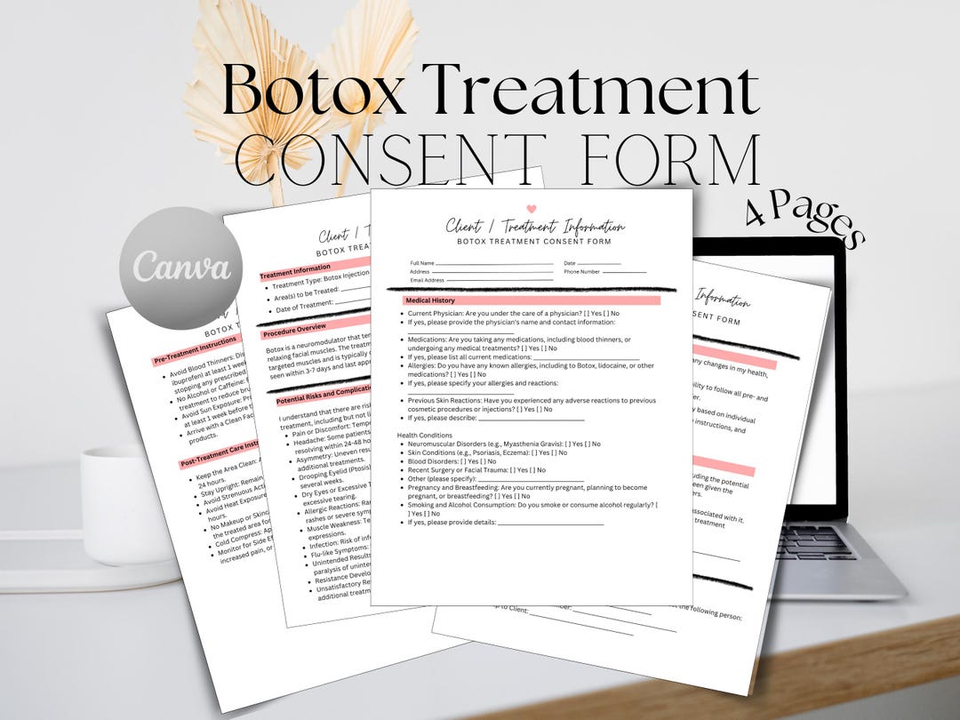Botox Treatment Consent Form Printable Esthetician Treatment Consent ...