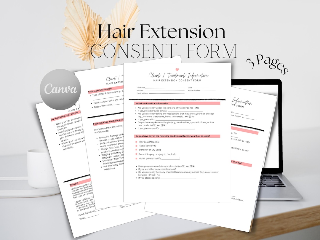 Hair Extension Consent Form Template | Editable Client Waiver ...