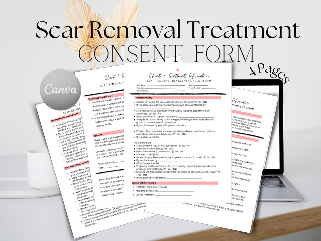 Scar Removal Treatment Consent Form Printable Esthetician Treatment ...