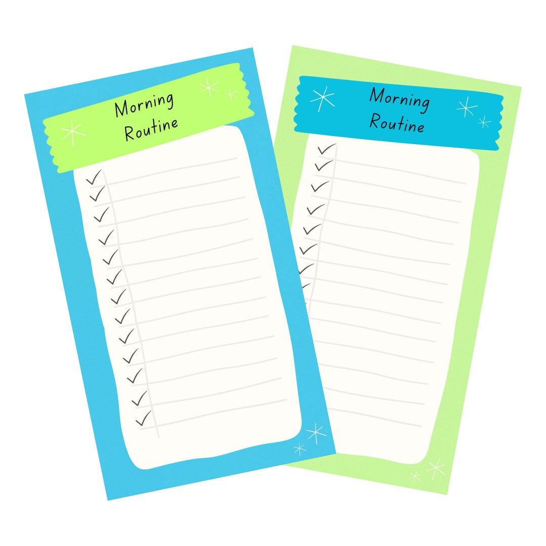 Morning Routine Checklist | Instant Digital Download | Various Bright ...