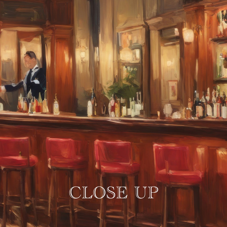 Retro Hotel Bar Art Print: Vintage Lounge Canvas, Framed Poster - Etsy ...