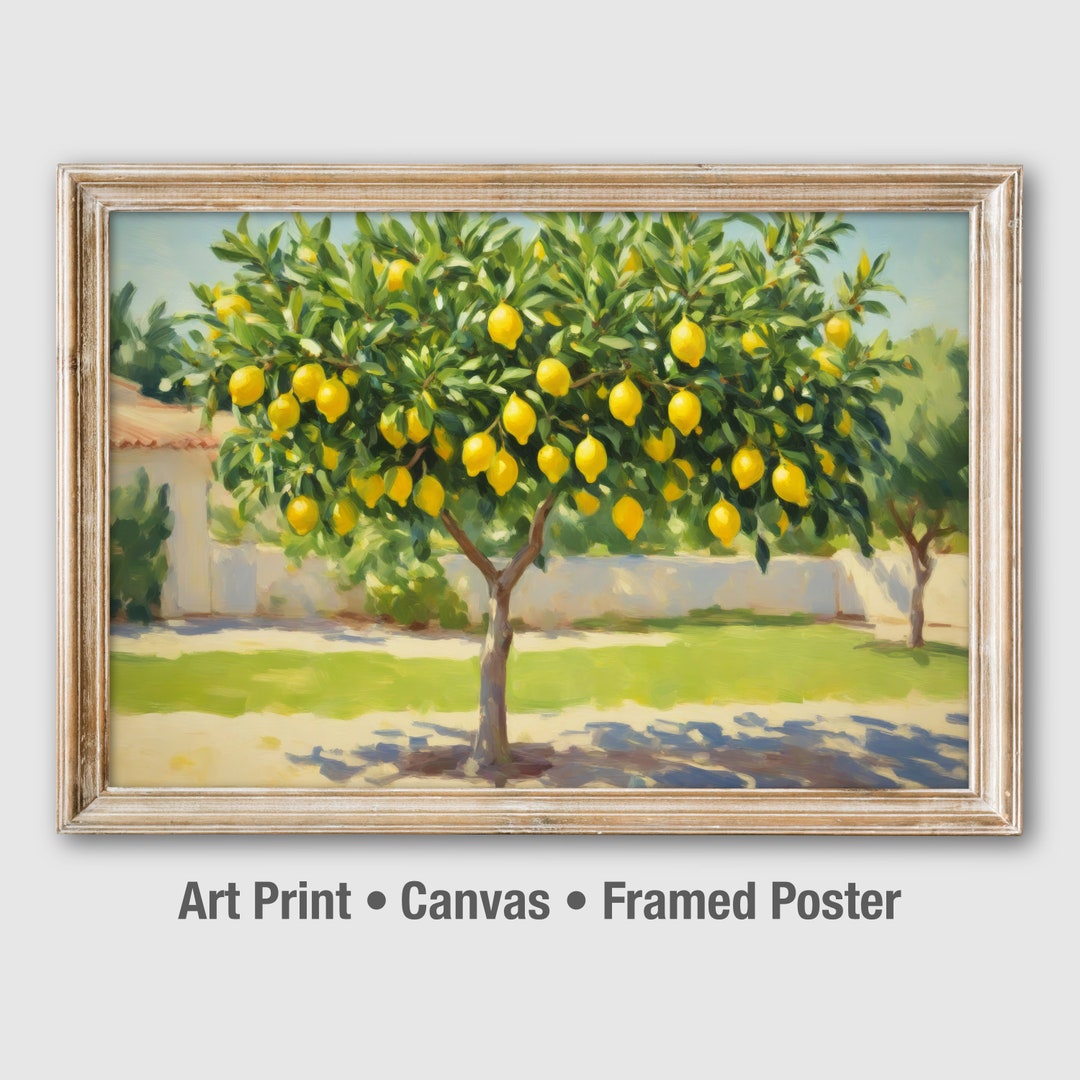 Sicilian Lemon Tree Art Print: Retro Kitchen Wall Decor - Etsy