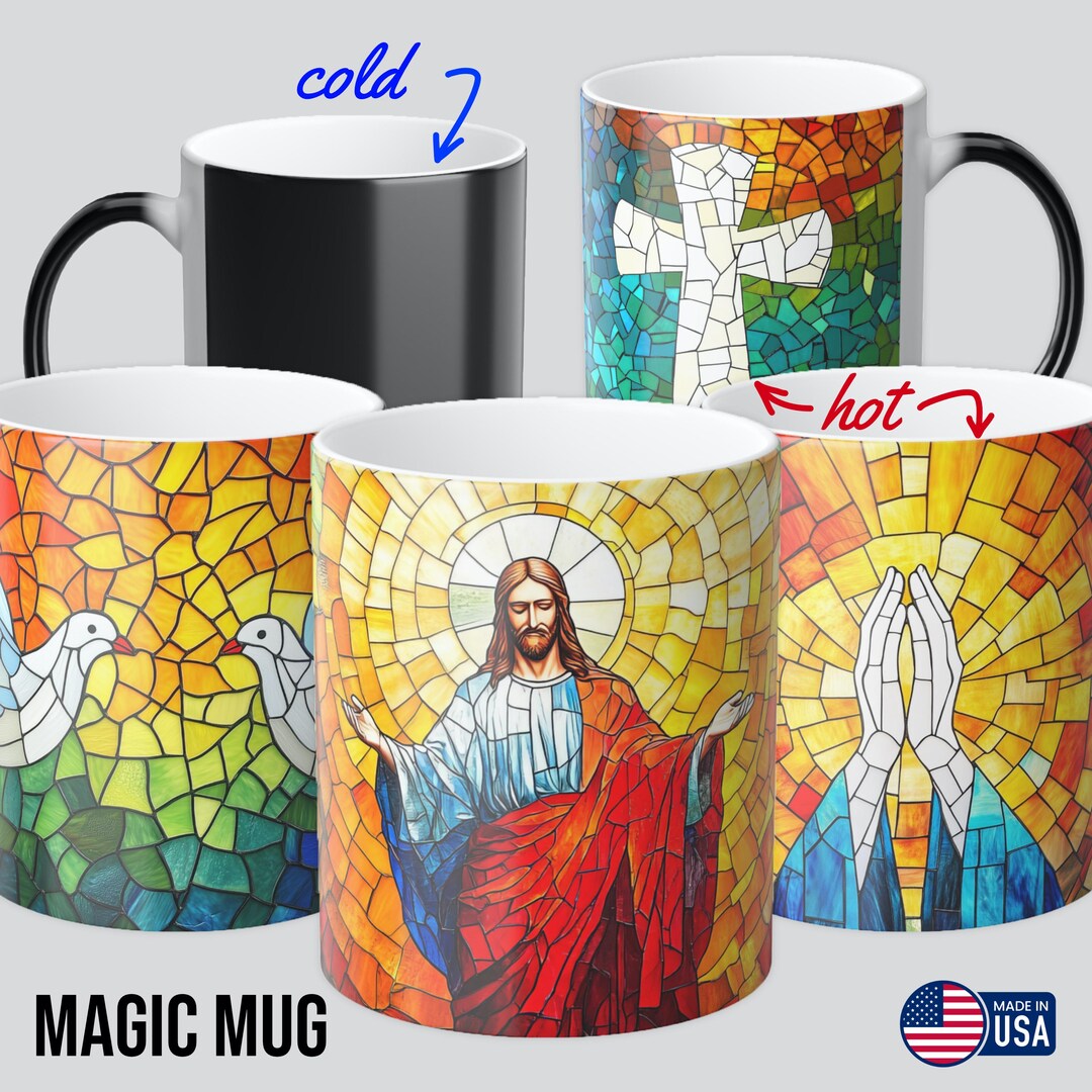 Jesus Stained Glass Mug: Heat Reveal Christian Coffee Cup - Etsy