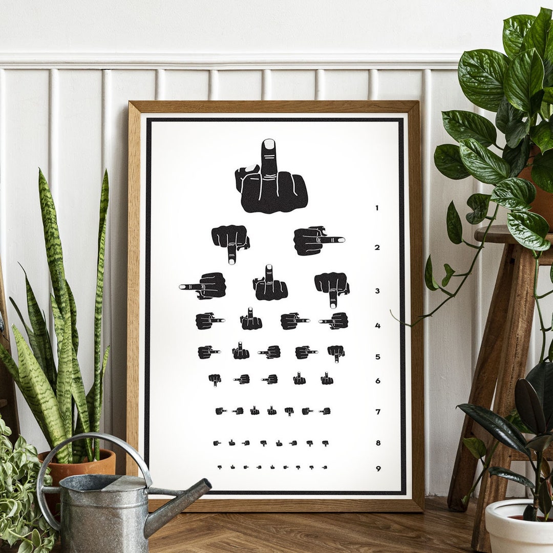 Middle Finger Print Middle Finger Poster Middle Finger Art Funny Decor ...