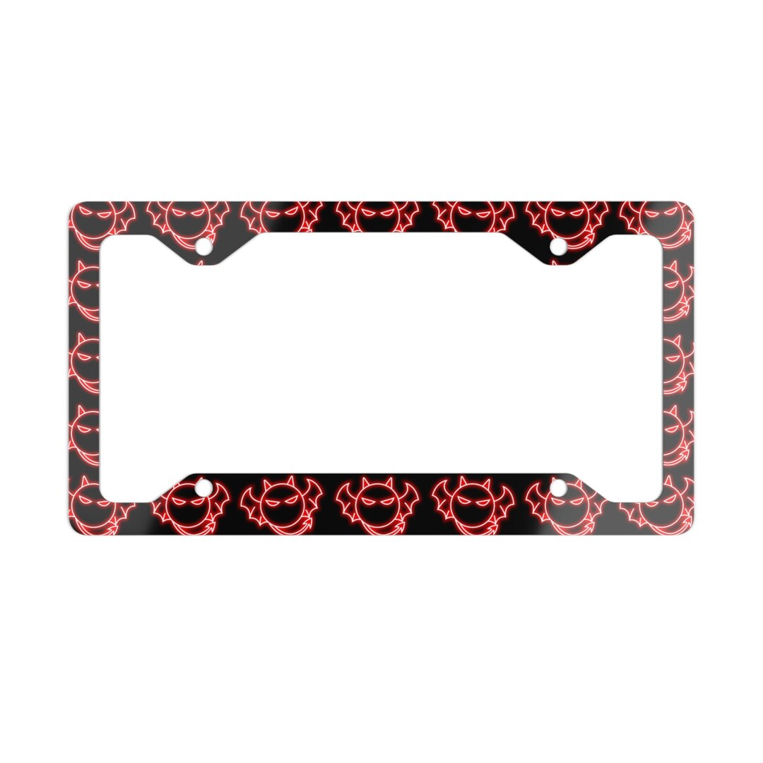 Neon Red Devil Metal License Plate Frame - LED Style Demon Trim - Etsy