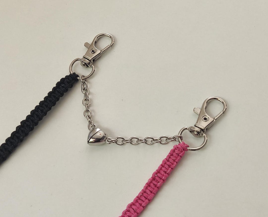 Custom Set Heart Matching Keychains, Macrame Bag Charms, Couples ...