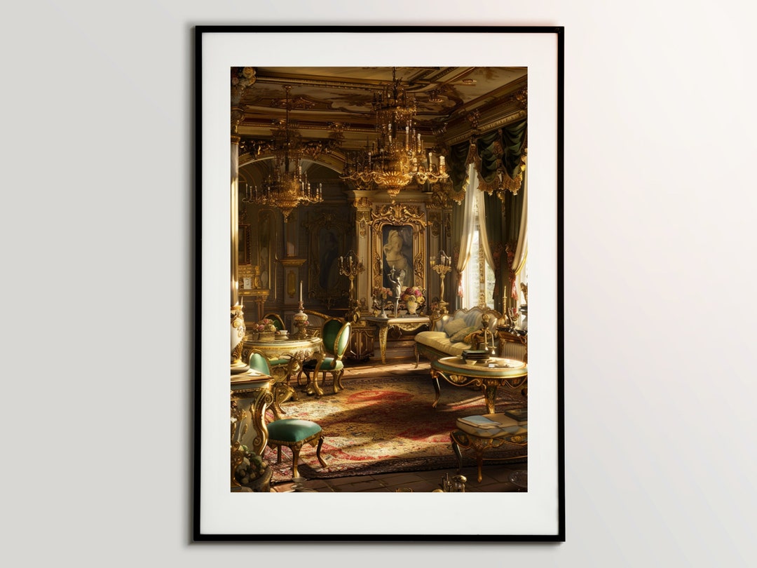 Victorian Parlor Art Print, Gilded Memories Painting, Opulent Wall ...