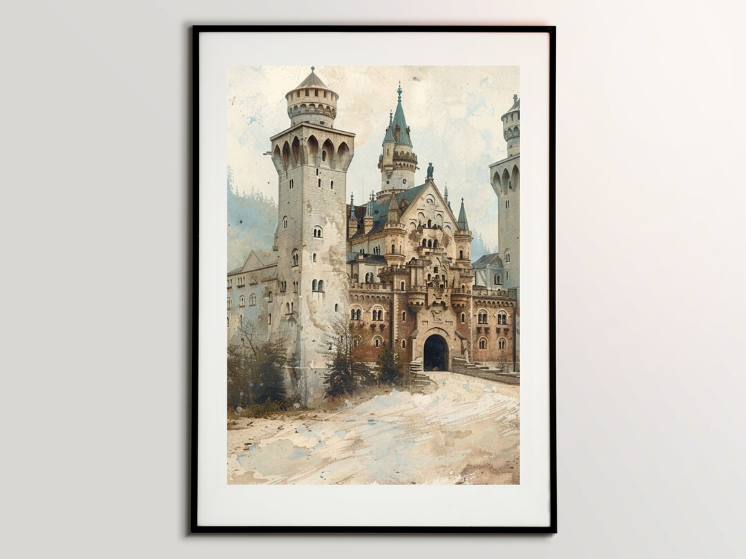Medieval Castle Art Print, Castle of Dreams Painting, Romantic Castle ...
