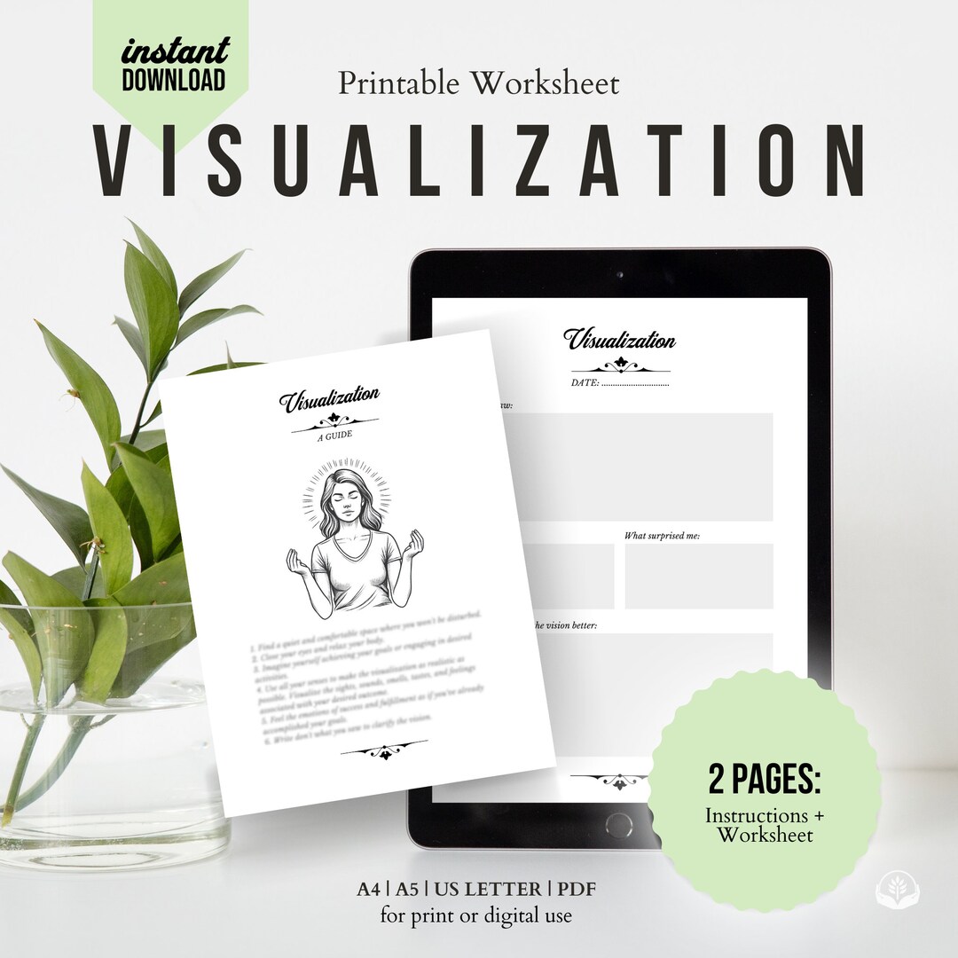 Visualization Printable Worksheet Manifestation Custom Planner PDF ...