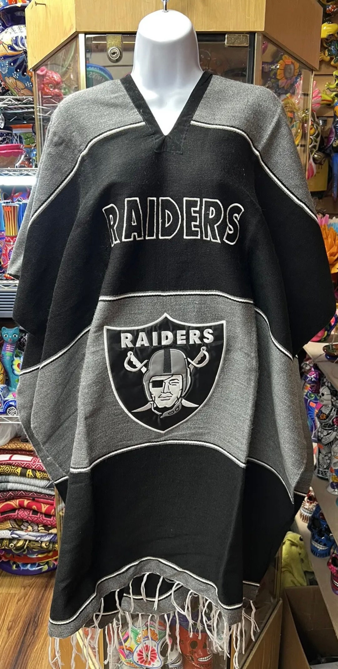 Raiders Poncho - Etsy