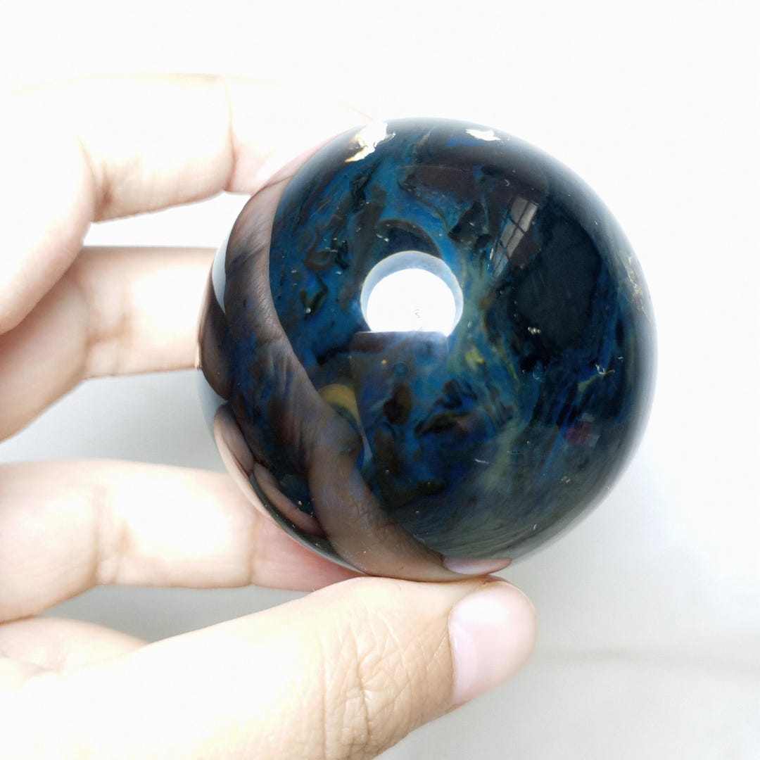 77 Gr Indonesia Sumatra Blue Amber Sphere Polished Raw Rough Gemstone ...