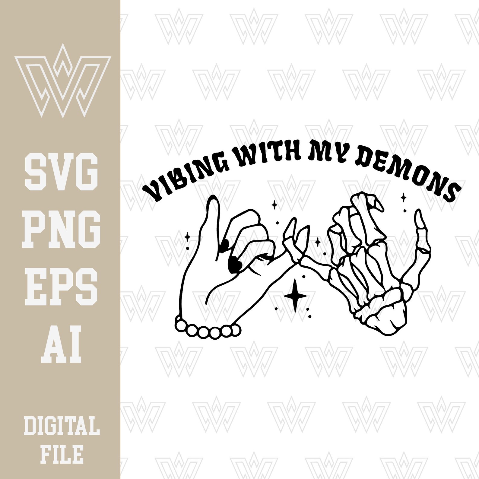 Vibin With My Demons Digital Download SVG PNG Cutfile, Clipart, Vector ...