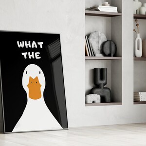 What the Duck Poster – Funny Duck Art, Minimalist Wall Decor, Humorous ...