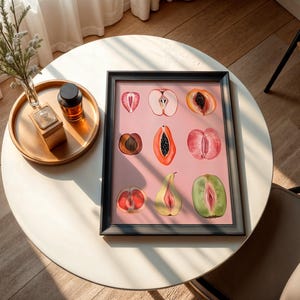 Cheeky Fruit Illustration - Humorous Digital Art for Kitchen and Dining ...