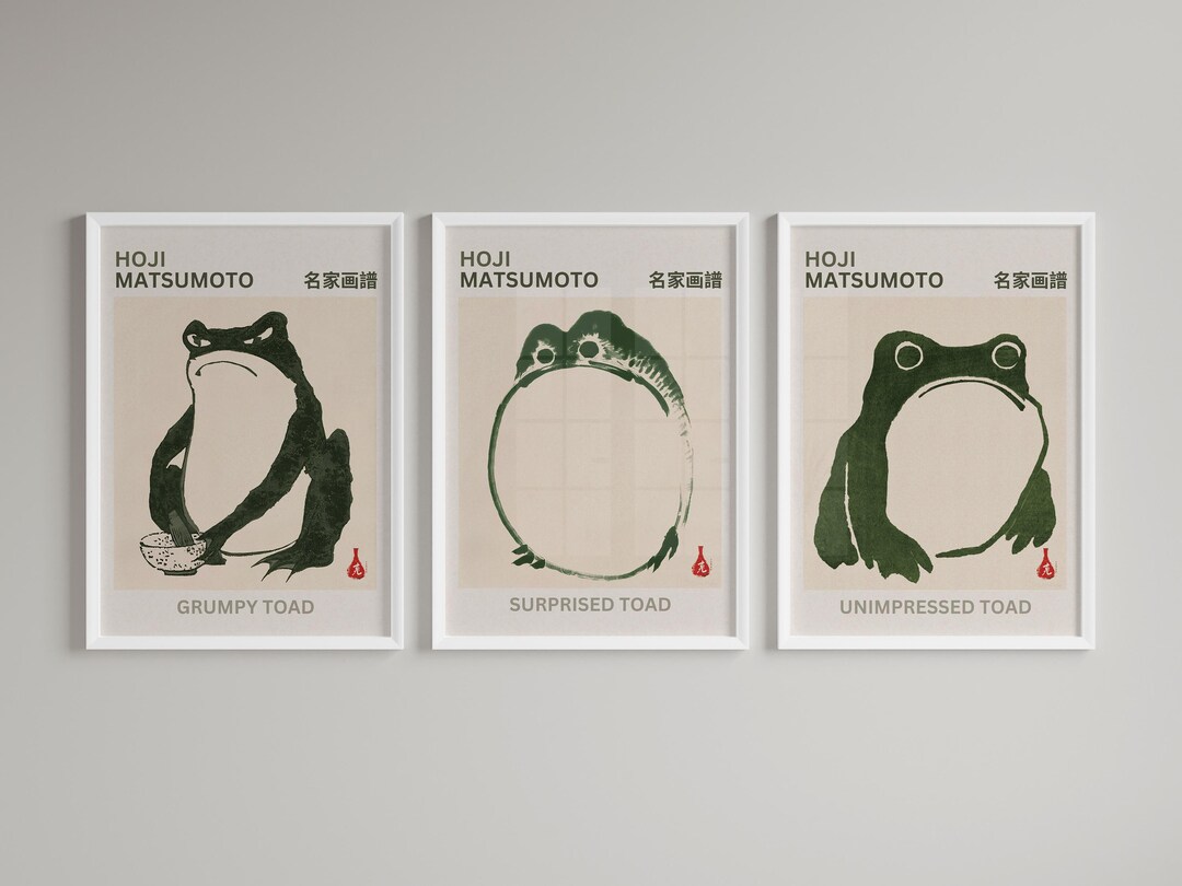 Set of 3 Posters – Grumpy Toad, Surprised Toad, Unimpressed Toad, Hoji ...