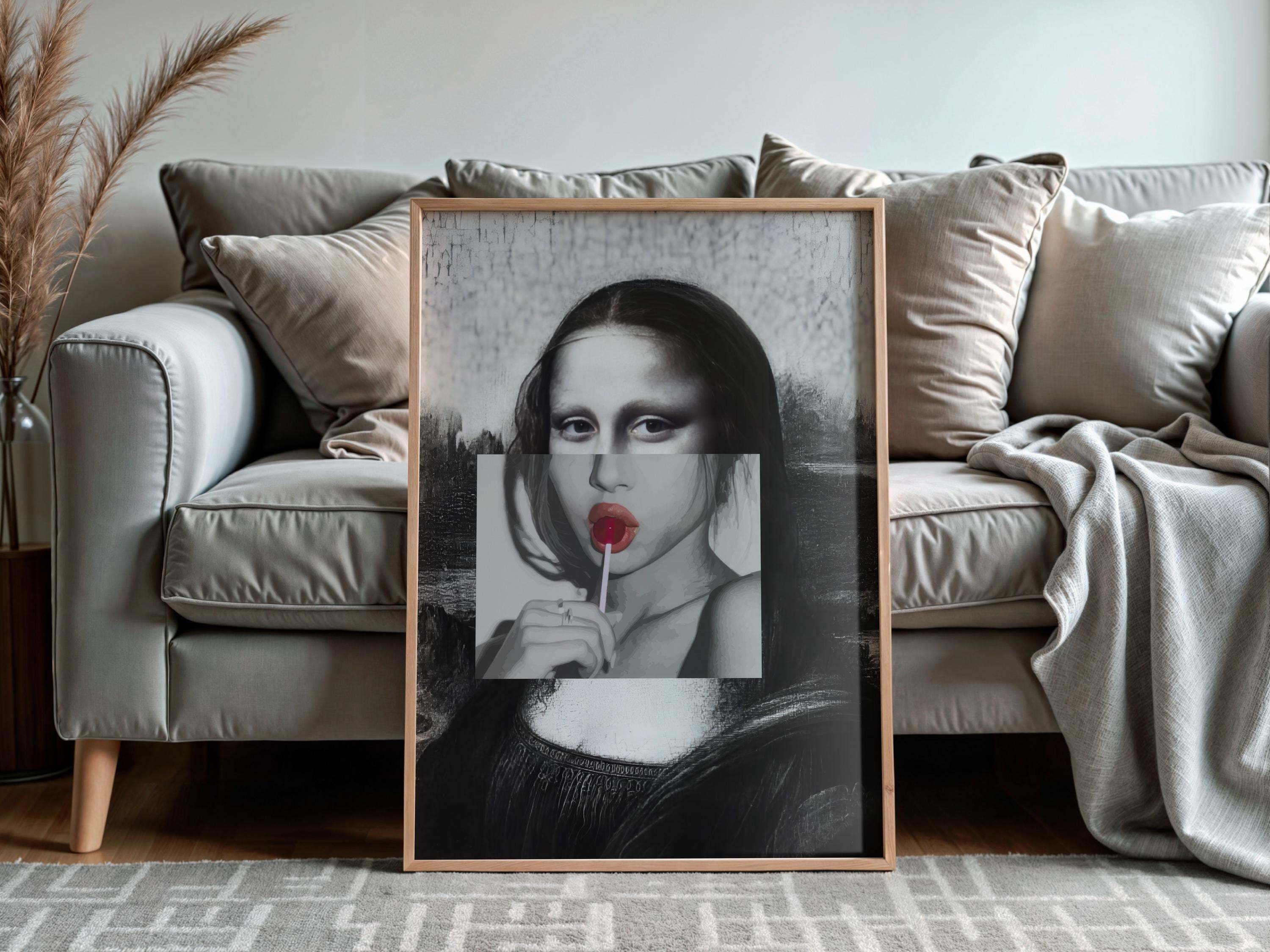 Mona Lisa Pop Art Print, Retro Collage Poster, Renaissance Portrait ...