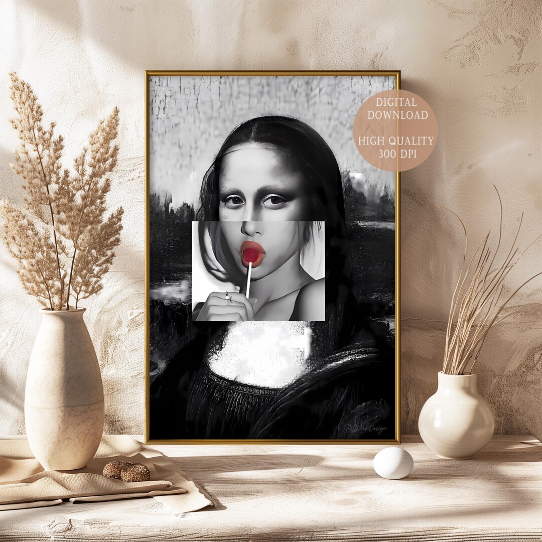 Mona Lisa Candy Poster – Modern Art, Digital Download, Humorous ...