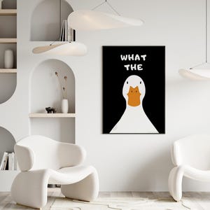 What the Duck Poster – Funny Duck Art, Minimalist Wall Decor, Humorous ...