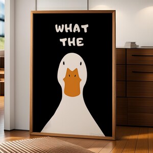 What the Duck Poster – Funny Duck Art, Minimalist Wall Decor, Humorous ...