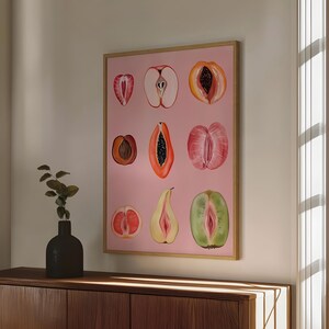 Cheeky Fruit Illustration - Humorous Digital Art for Kitchen and Dining ...