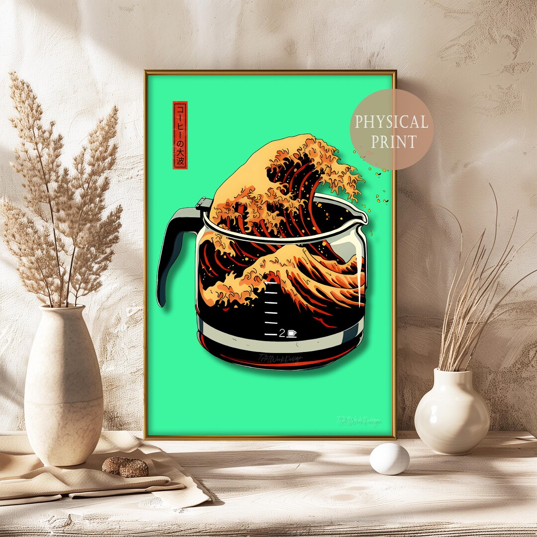 Japanese "the Great Wave" Coffee Pot Poster Hokusai Poster Modern Wall ...