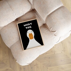 What the Duck Poster – Funny Duck Art, Minimalist Wall Decor, Humorous ...