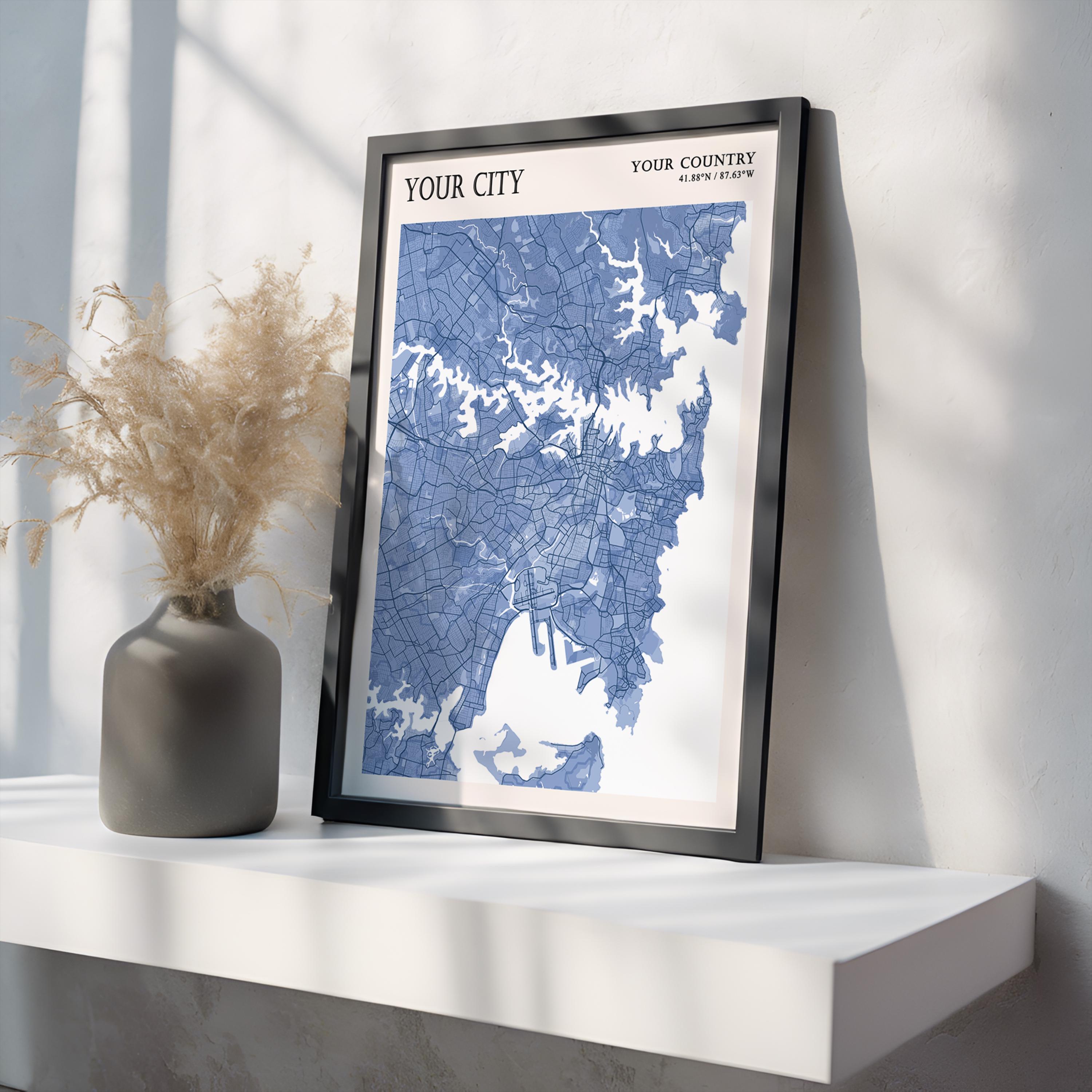 Personalized City Map Print | Custom Valentine's Day Gift Idea | Custom ...