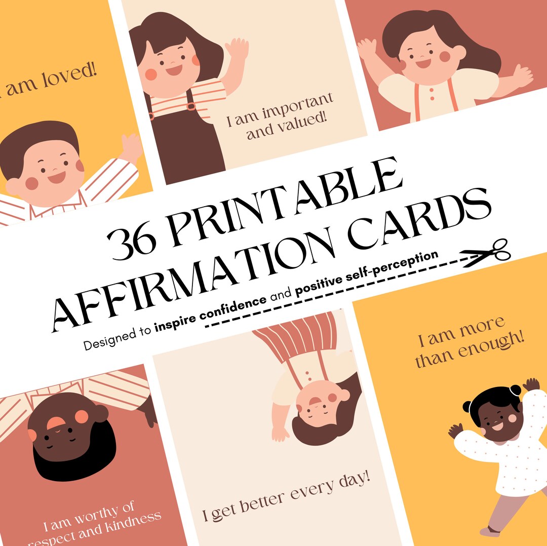 Empowerkids Printable Affirmation Cards Boost Confidence & Self-esteem ...