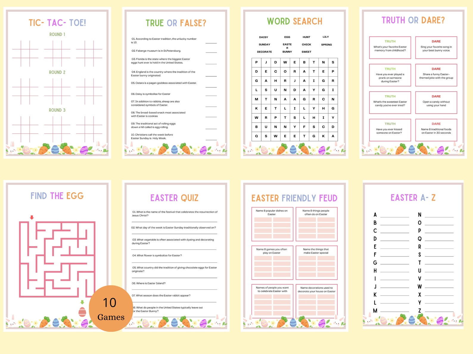 Printable Easter Games / Bundle Game / Easter Digital / 2024 Easter ...