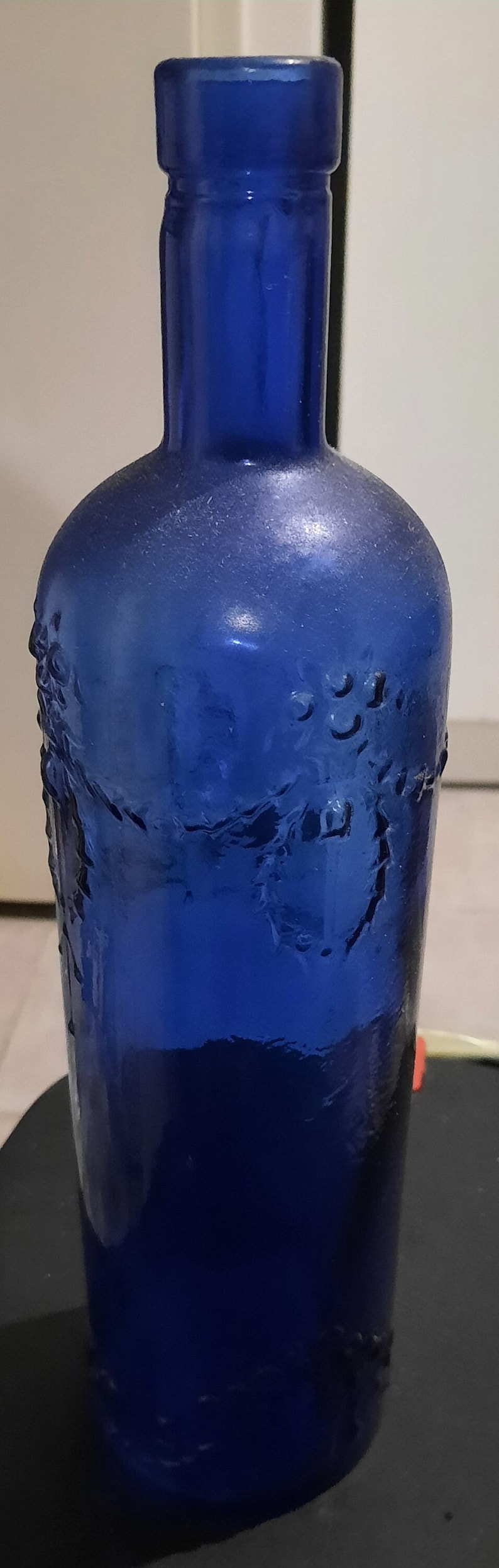 Bouteille Vintage En Verre Bleu Cobalt - Etsy