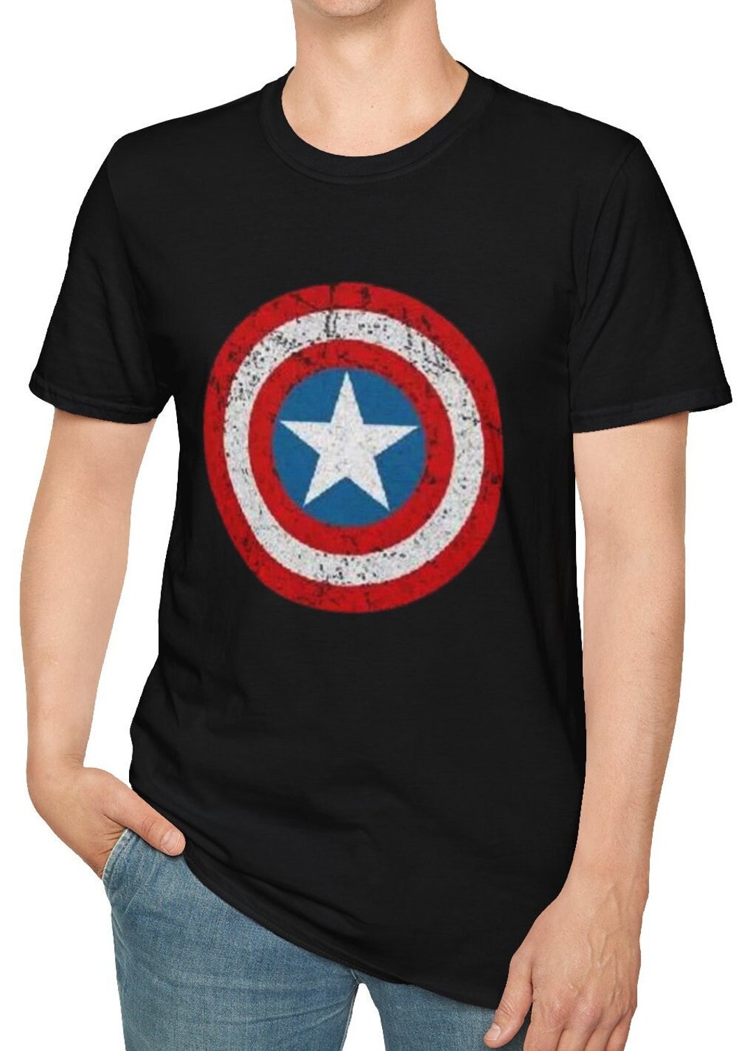 Captain America Tshirt, Shield Shirt, Captain Sheild T-shirt, Circles ...