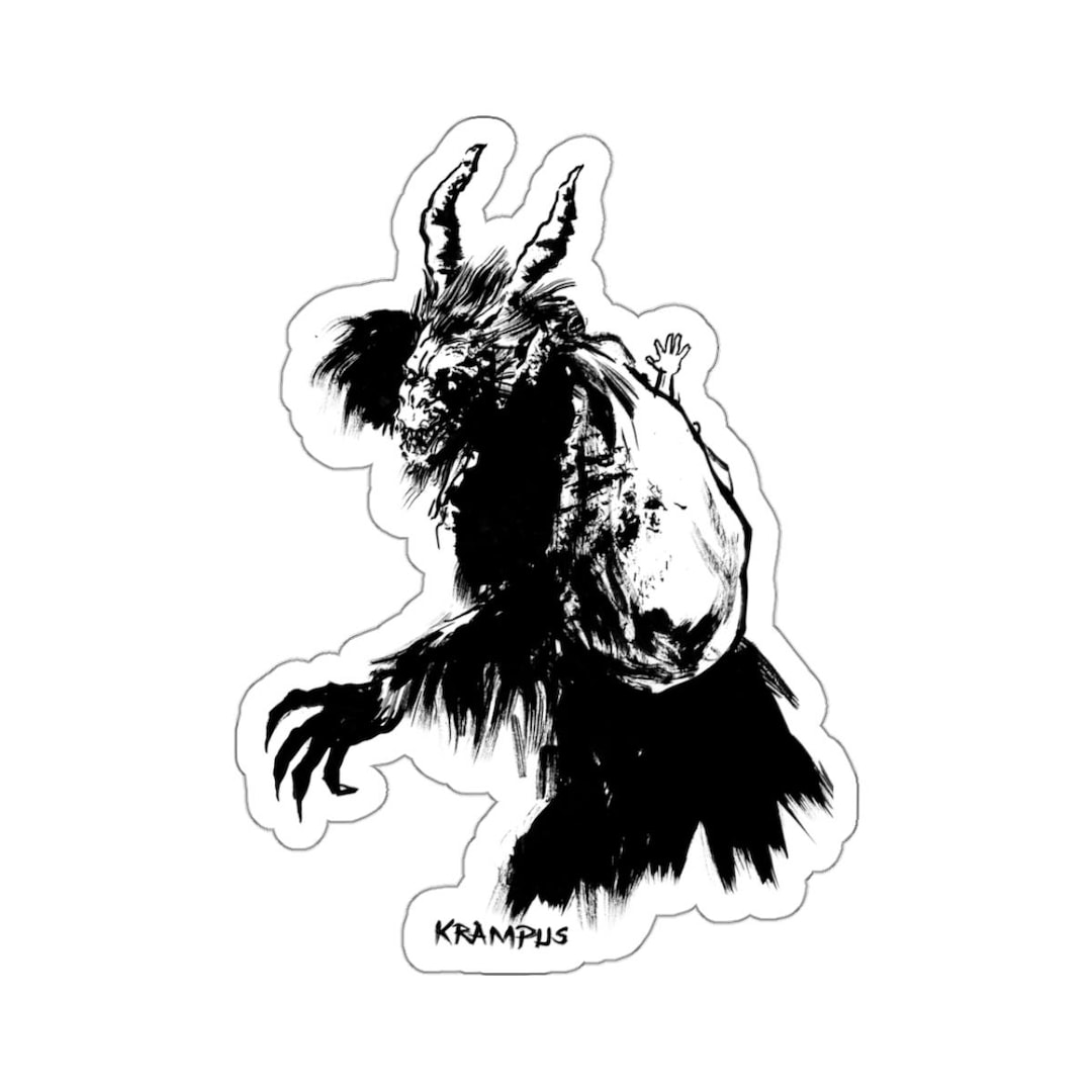 Krampus Dark Art Kiss-cut Stickers, Kim Diaz Holm Illustration, Holiday ...