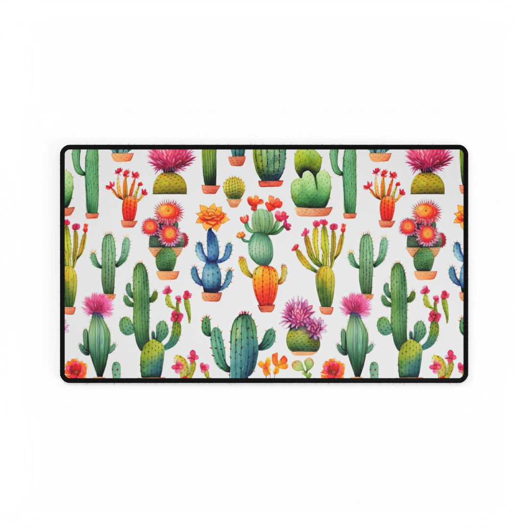 Cacti Desk Mat, Keyboard Mat, Laptop Mat, Extra Large Desk Pad, Office ...