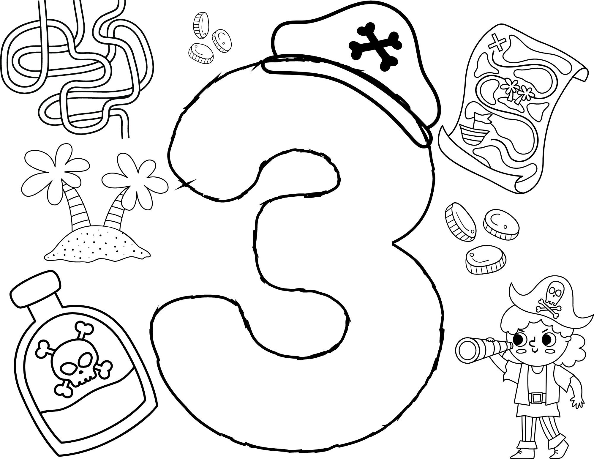 Pirate Themed Custom Coloring Pages, Personalized Coloring Placemat ...