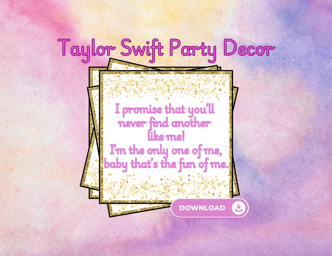 11 Printable Swift Birthday Party Decor Swiftie, Taylor Fan, Swift ...