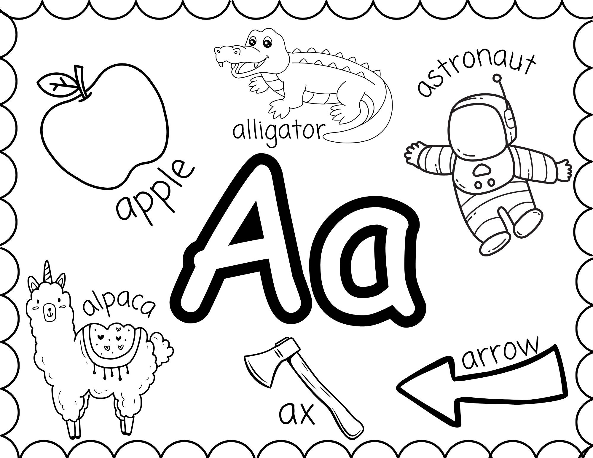 26 Alphabet Coloring Pages, Preschool Coloring Pages, Baby Shower ...