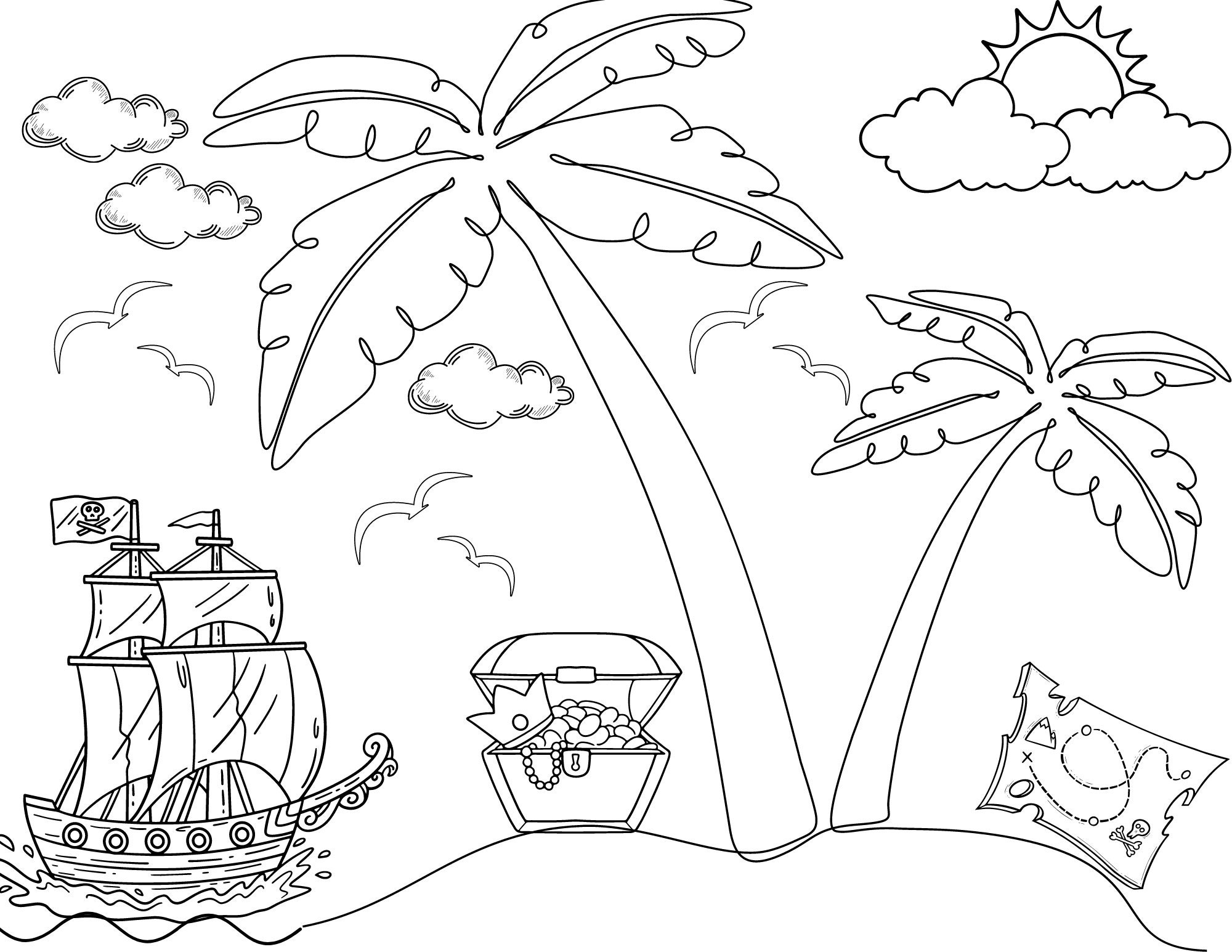 Pirate Themed Custom Coloring Pages, Personalized Coloring Placemat ...