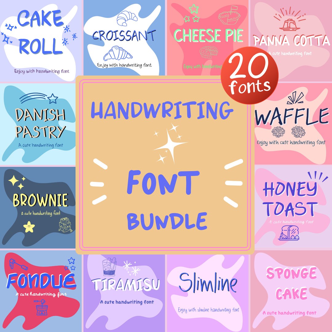 Font Bundle, Handwriting Fonts, Study Fonts, Handwritten Fonts ...