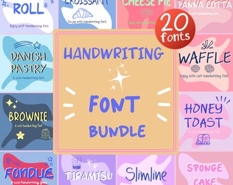 Font Bundle, Realistic Fonts, Cute Fonts, Handwriting Fonts, Goodnotes ...