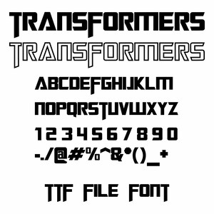 Transformers Font, Logo & Robot Art: SVG, AI, TTF Files - Etsy