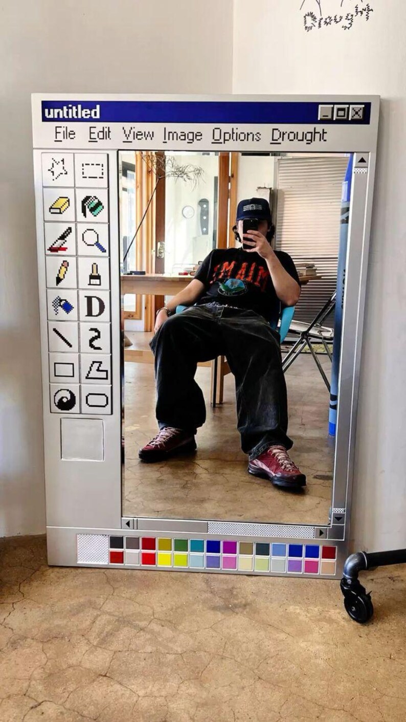 Mirror Art Design , Microsoft Paint Window Sticker - Retro Computer ...