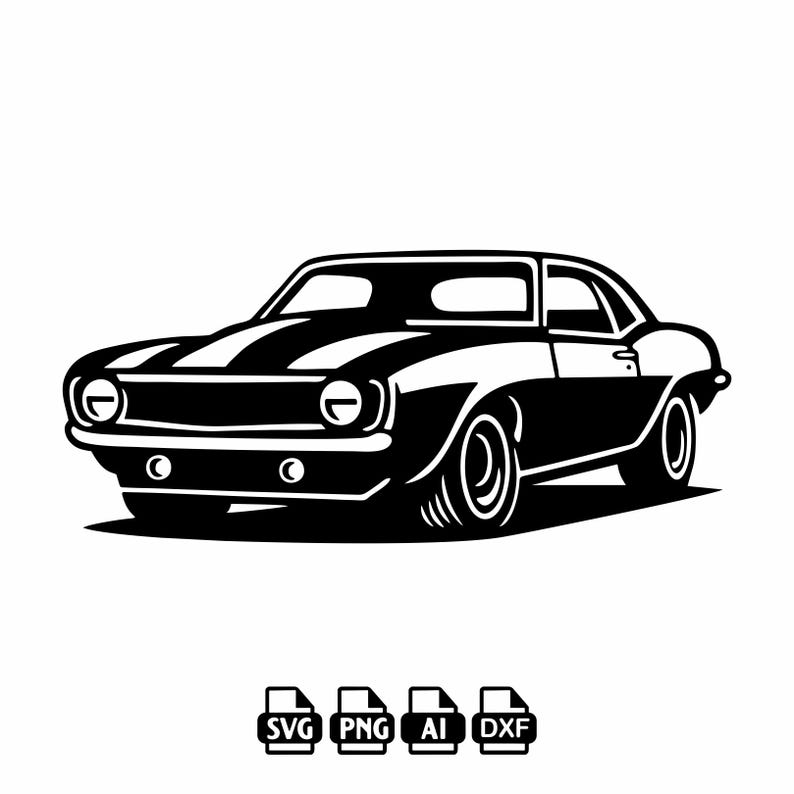 1969 Camaro SVG – Classic American Muscle Car Cut File | Retro 60s ...