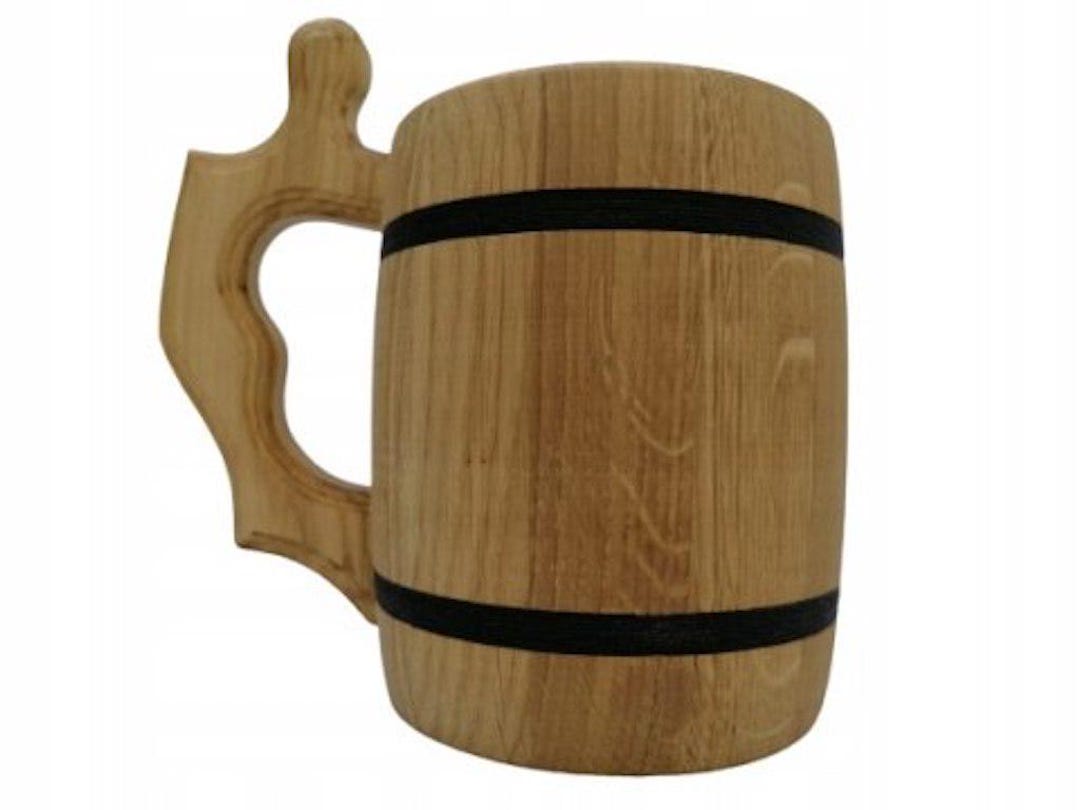 Wooden Oak Mug With Handle - Etsy