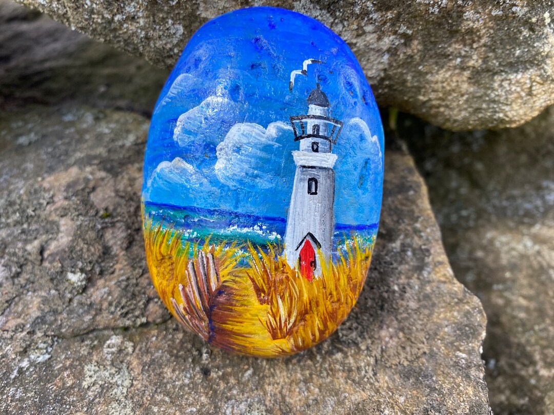 Hand Painted Beach Rock - Etsy