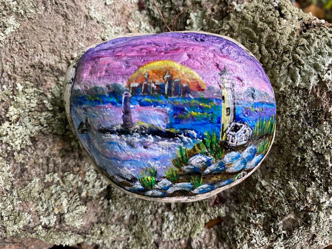 Hand-painted Seaside Stone Art - Etsy