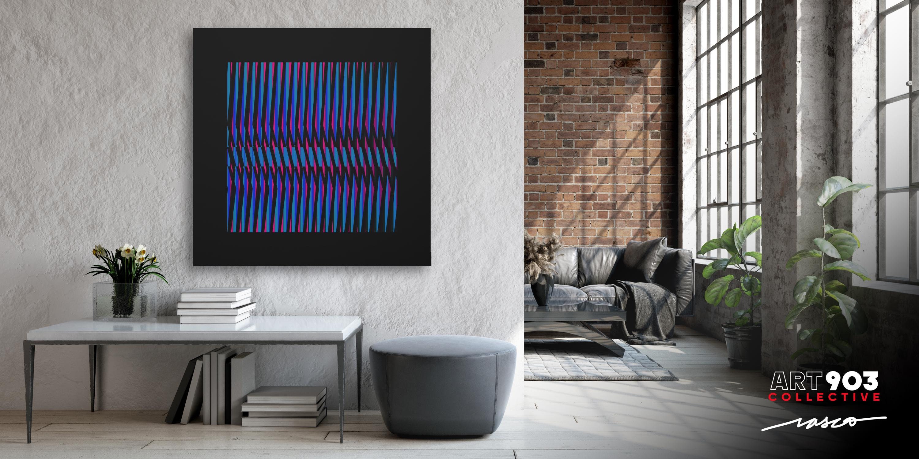 Oscillation - Kinetic Abstract Art by VASCO | Vibrant Geometric Canvas ...