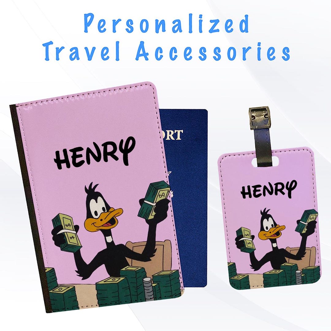 Personalized Passport Cover and Luggage Tag Set Travel Holidays ...