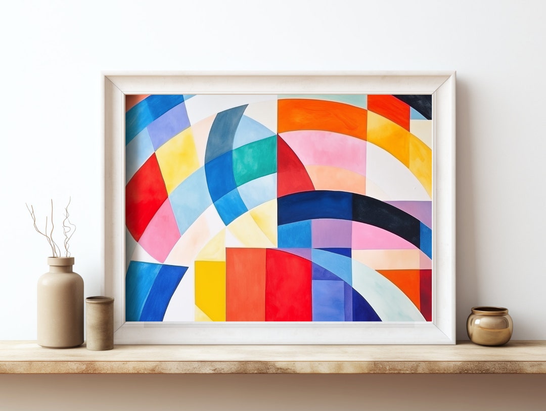 Abstract Cubism Poster, Inspired by Robert Delaunay Artwork, Abstract ...
