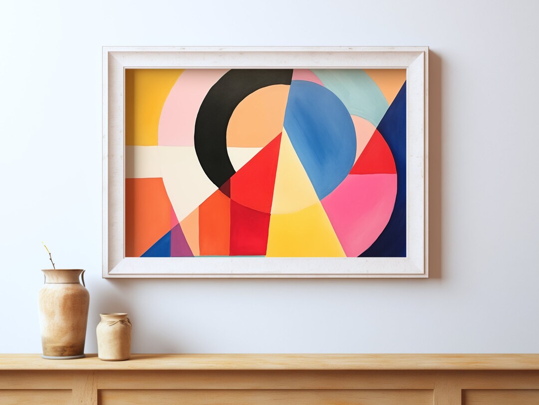 Abstract Cubism Poster, Inspired by Robert Delaunay Artwork, Abstract ...
