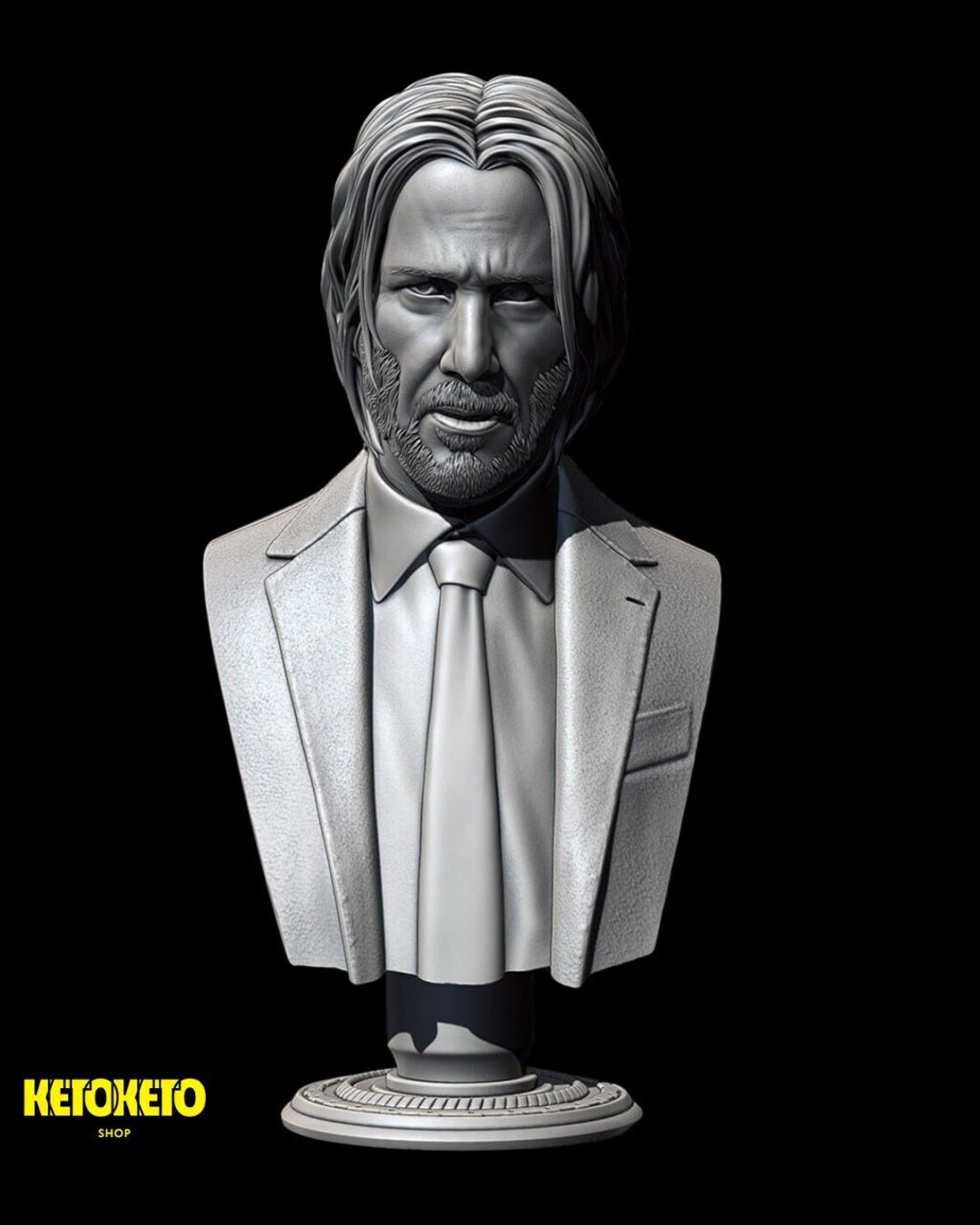 John Wick 3D STL Model File, John Wick High Quality STL File, John Wick ...
